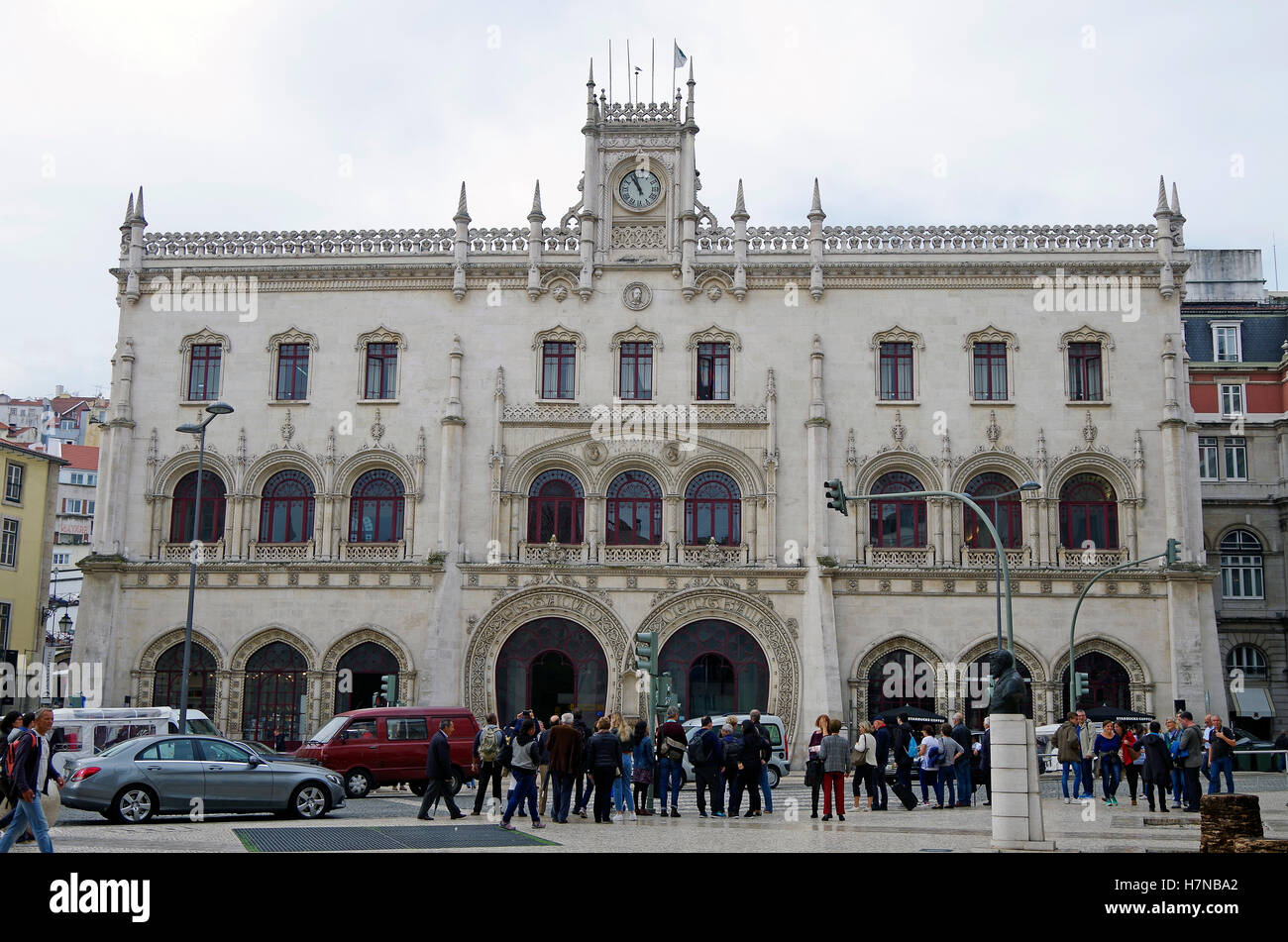 Lisbon, Portugal, Facade of Rossio railway station Stock Photo - Alamy