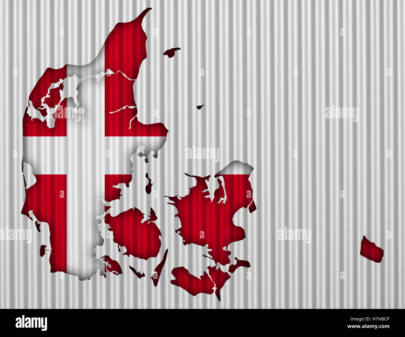 Map and flag of Denmark Stock Photo - Alamy