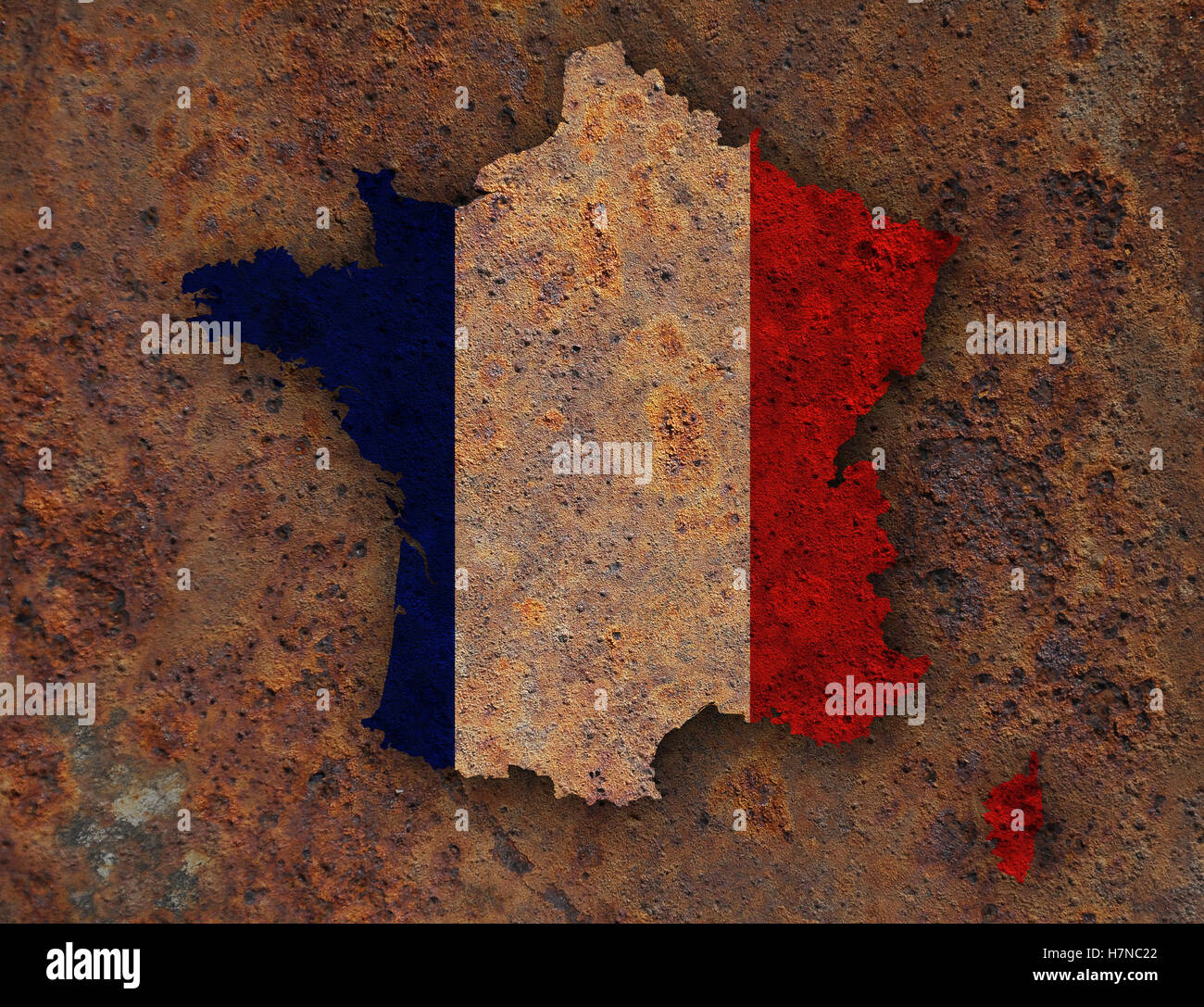 Map and flag of France Stock Photo - Alamy