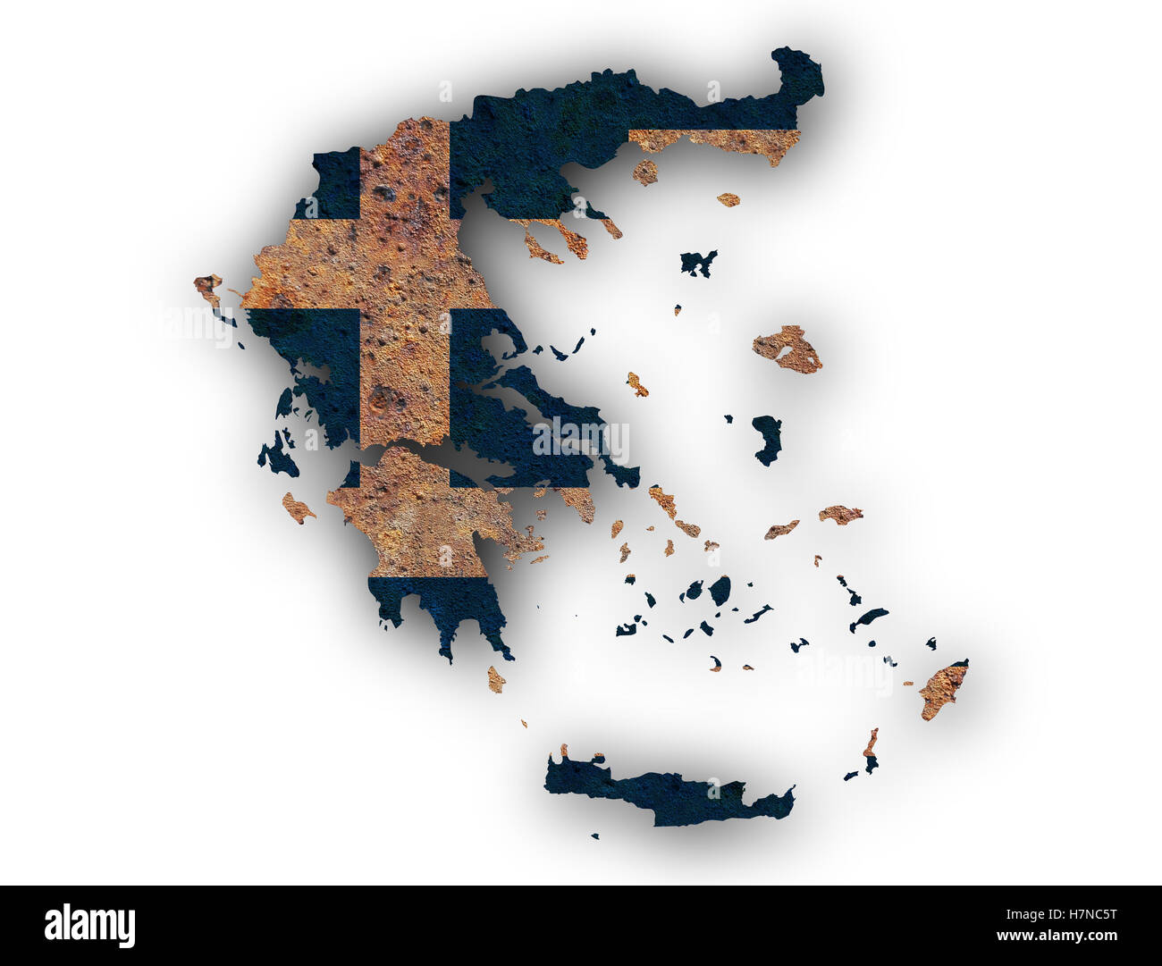 Map and flag of Greece Stock Photo - Alamy