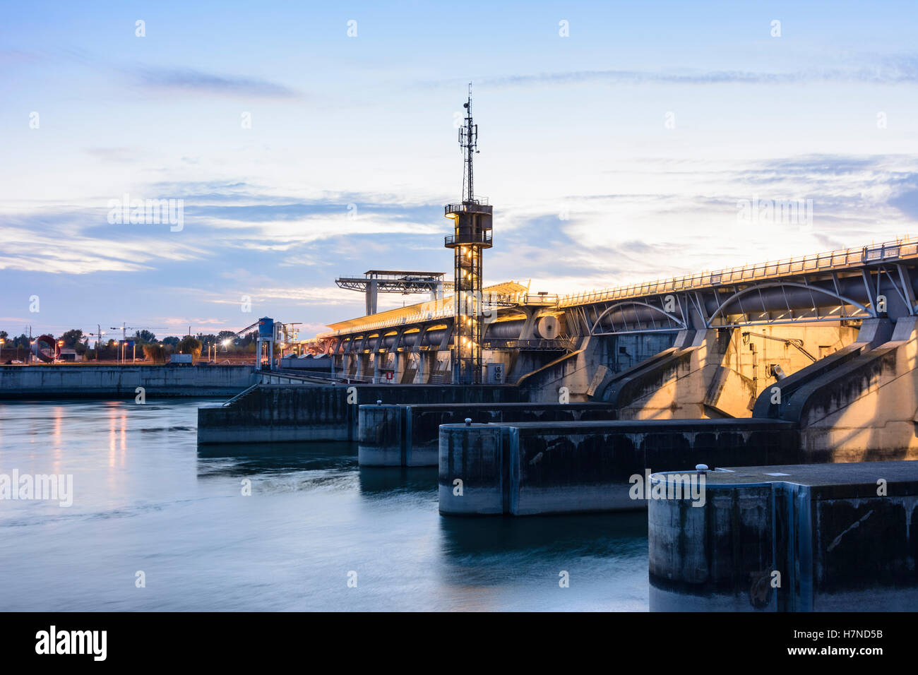 Wien, Vienna: water power station Freudenau at Danube, 02., Wien ...