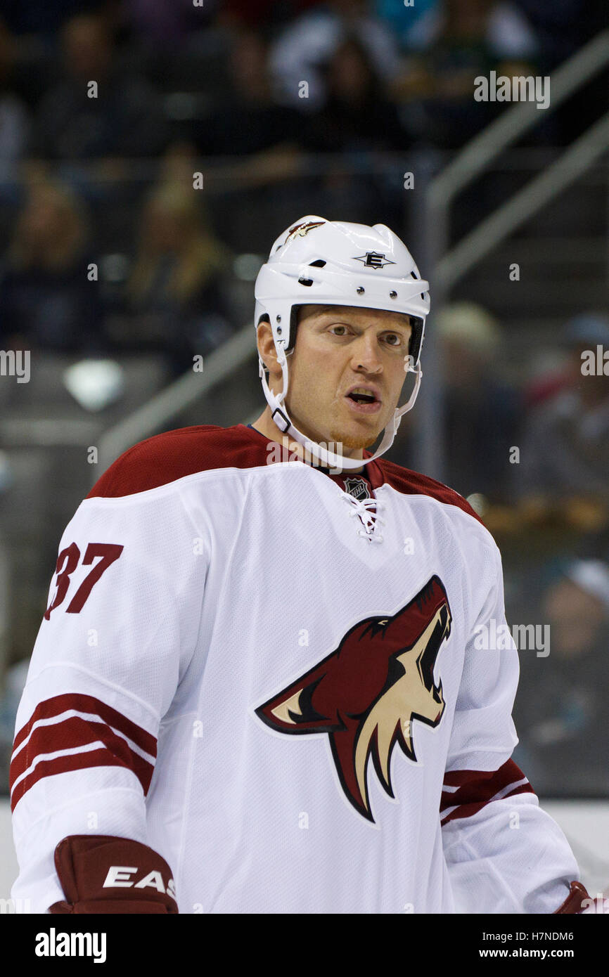 Sep 24, 2011; San Jose, CA, USA; Phoenix Coyotes left wing Raffi Torres ...