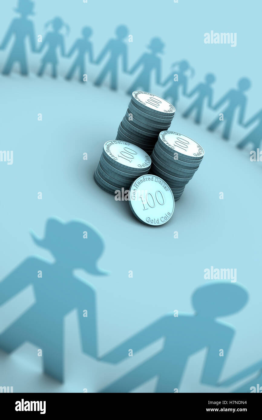 paper cut out figures in a circle Stock Photo - Alamy