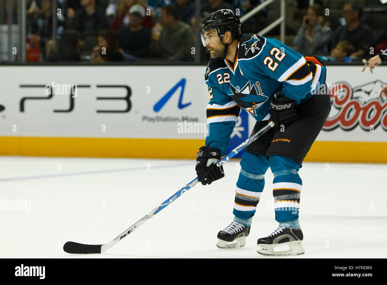 Sep 29, 2011; San Jose, CA, USA; San Jose Sharks defenseman Dan Boyle ...