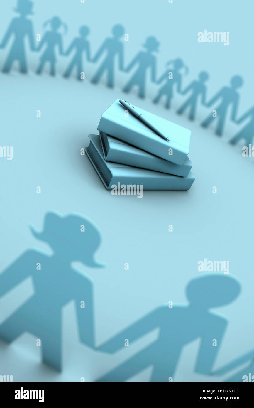 paper cut out figures in a circle Stock Photo - Alamy