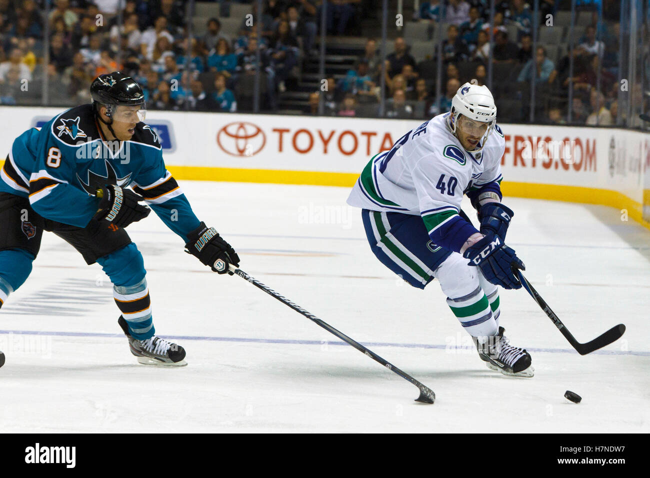 Sep 29, 2011; San Jose, CA, USA; Vancouver Canucks right wing Maxim ...