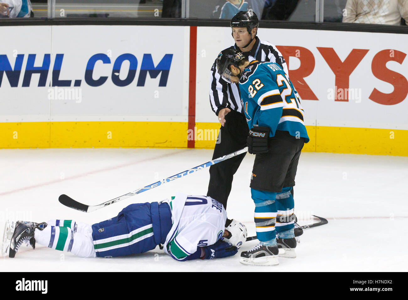 Sep 29, 2011; San Jose, CA, USA; Vancouver Canucks right wing Maxim ...