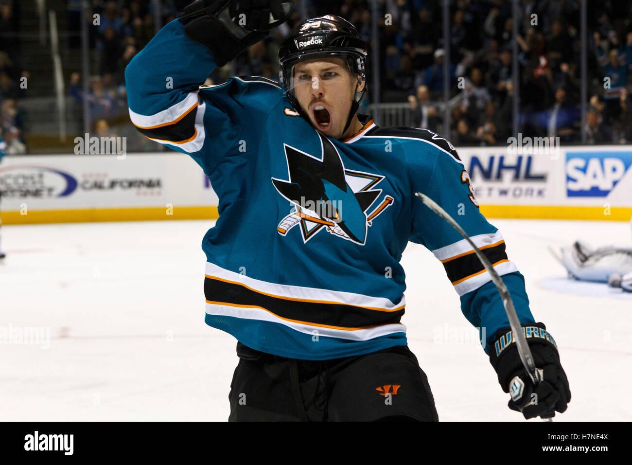 Nov 7, 2011; San Jose, CA, USA; San Jose Sharks center Logan Couture ...