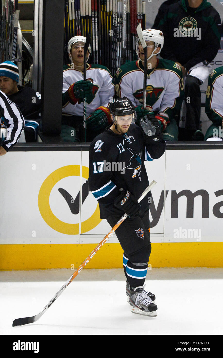 Nov 10, 2011; San Jose, CA, USA; San Jose Sharks left wing Torrey ...