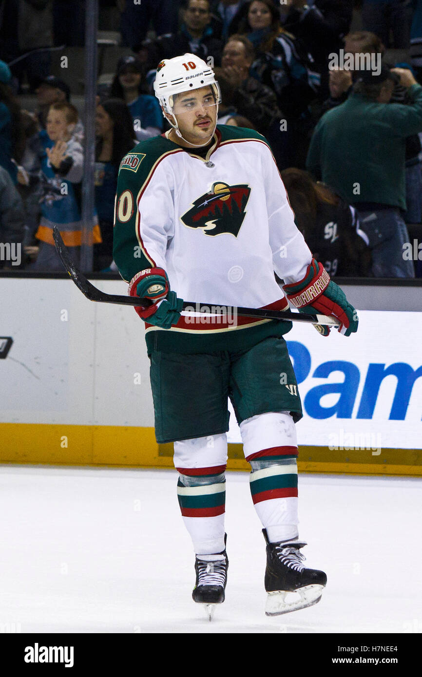 Nov 10, 2011; San Jose, CA, USA; Minnesota Wild right wing Devin ...