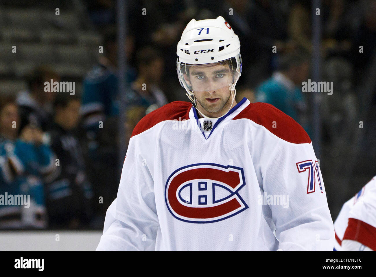 Dec 1, 2011; San Jose, CA, USA; Montreal Canadiens center Louis Leblanc ...