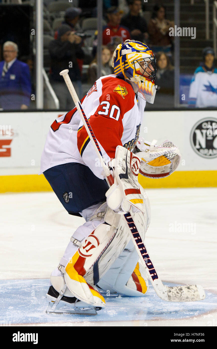 Dec 3, 2011; San Jose, CA, USA; Florida Panthers goalie Scott ...