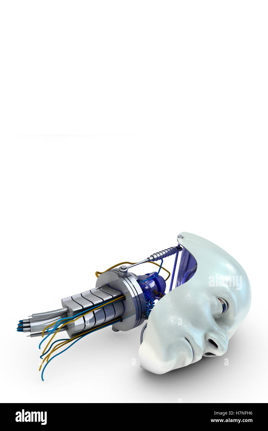 Broken robotic head Stock Photo - Alamy