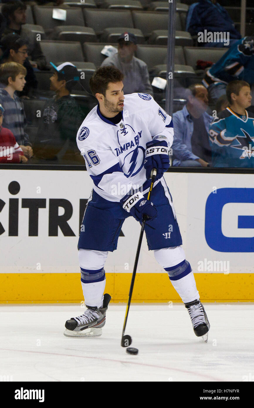 Dec 21, 2011; San Jose, CA, USA; Tampa Bay Lightning right wing Teddy ...