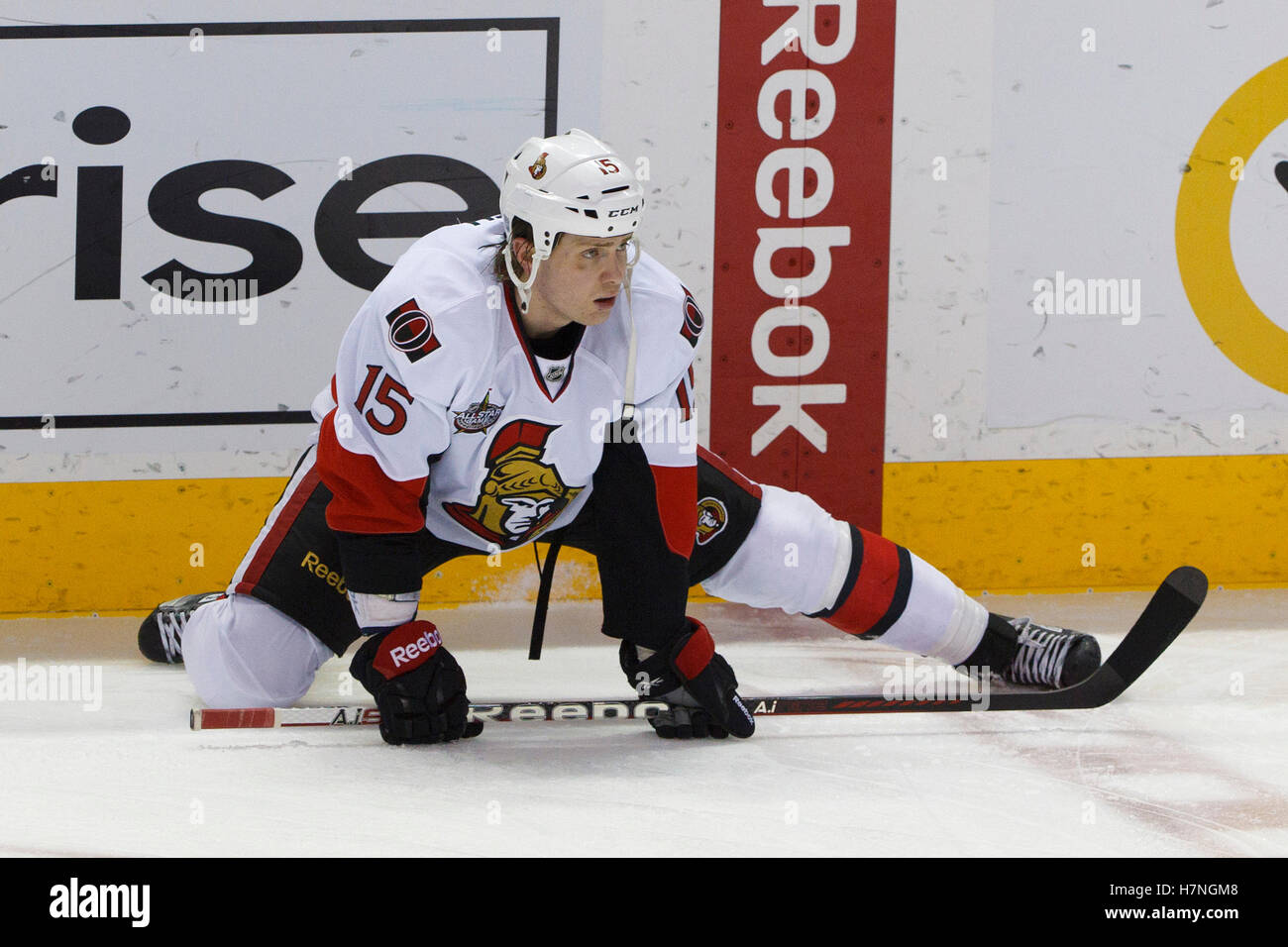 Jan 19, 2012; San Jose, CA, USA; Ottawa Senators left wing Zack Smith ...