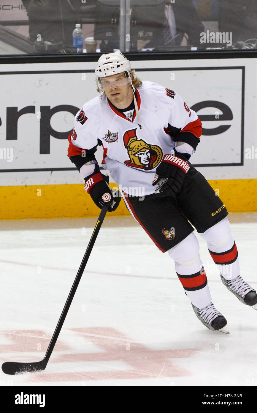 Jan 19, 2012; San Jose, CA, USA; Ottawa Senators left wing Milan ...