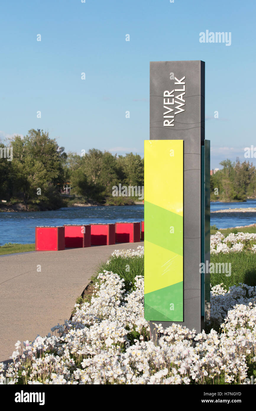 RiverWalk along the Bow River is connected to 700 km of Calgary's ...