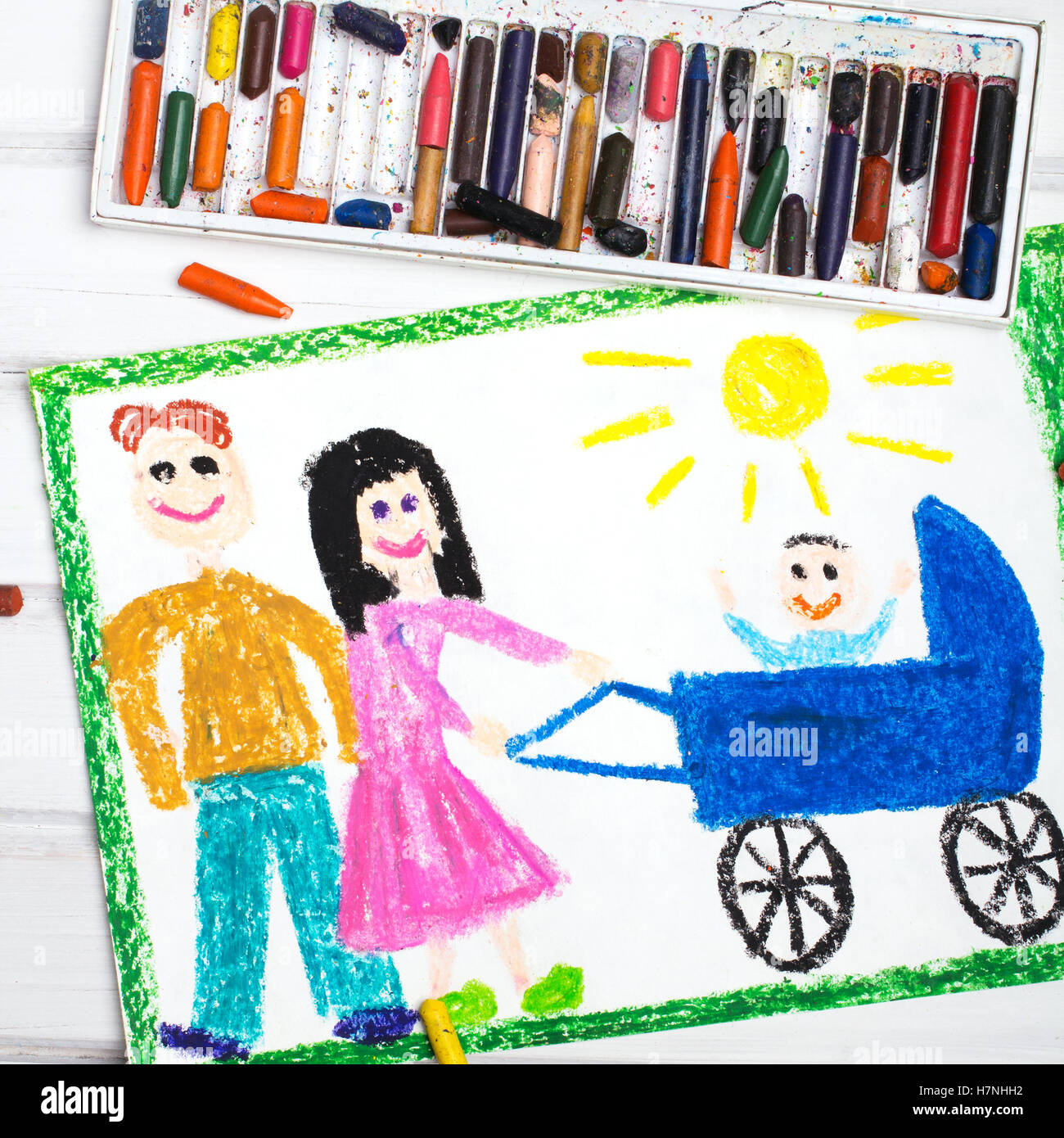 Cartoon Parents Baby Family High Resolution Stock Photography and ...