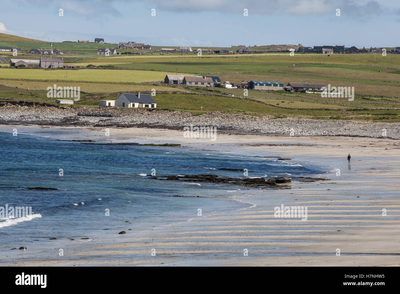 The beach at the Bay of Skaill, by Skara Brae, Orkney Islands, Scotland ...