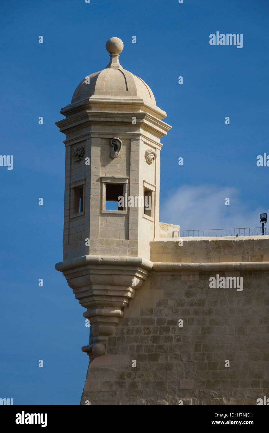 Malta- the Grand Harbour, Valletta. Watchtower 'eyes and ears' of Malta ...