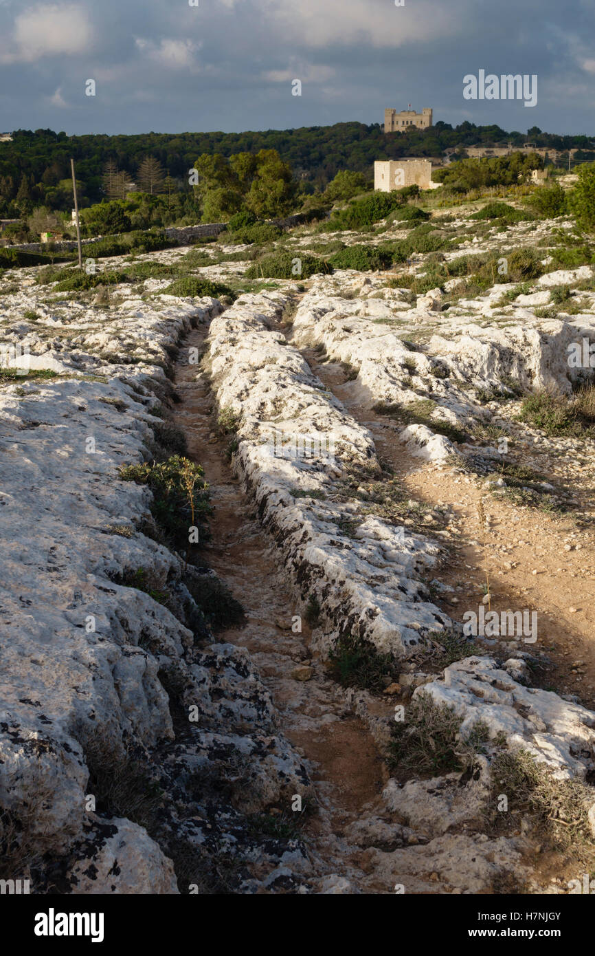 The mysterious cart ruts at clapham junction island of malta hi-res ...
