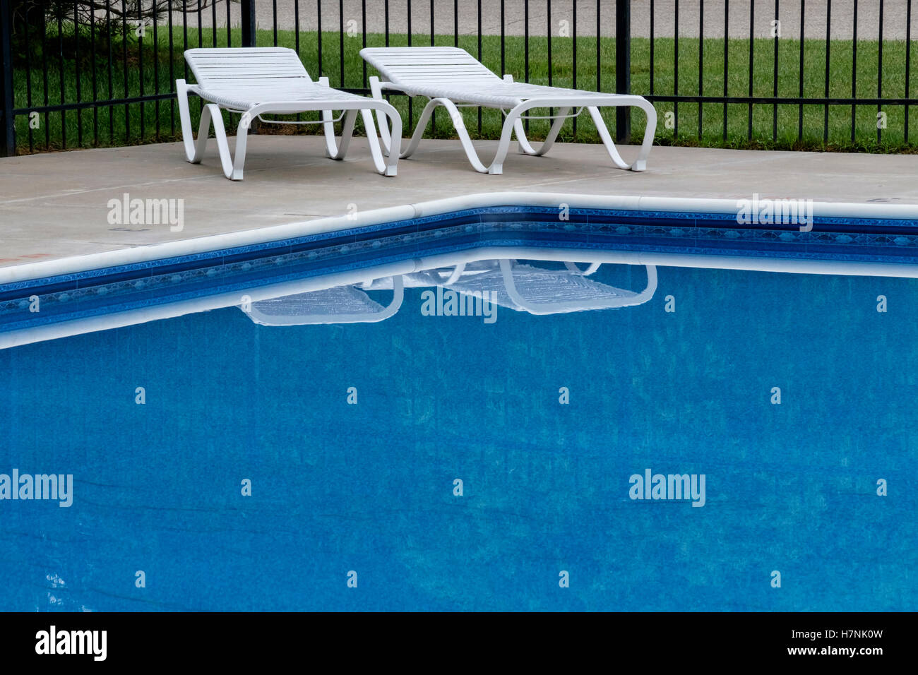 A private swimming pool for a neighborhood association. USA Stock Photo ...