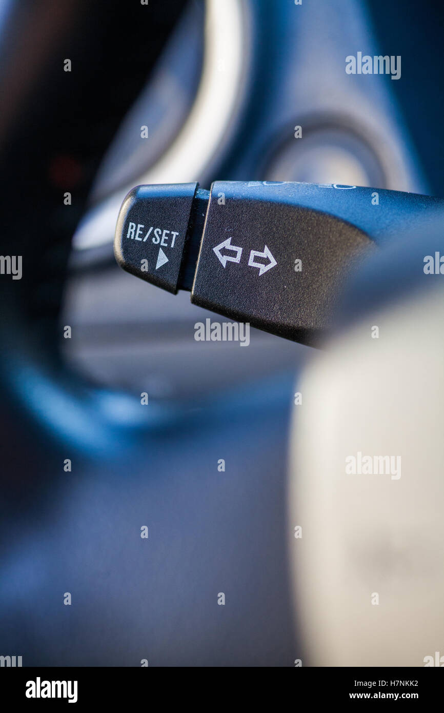 Color close up footage of a car's turn signal lever Stock Photo - Alamy