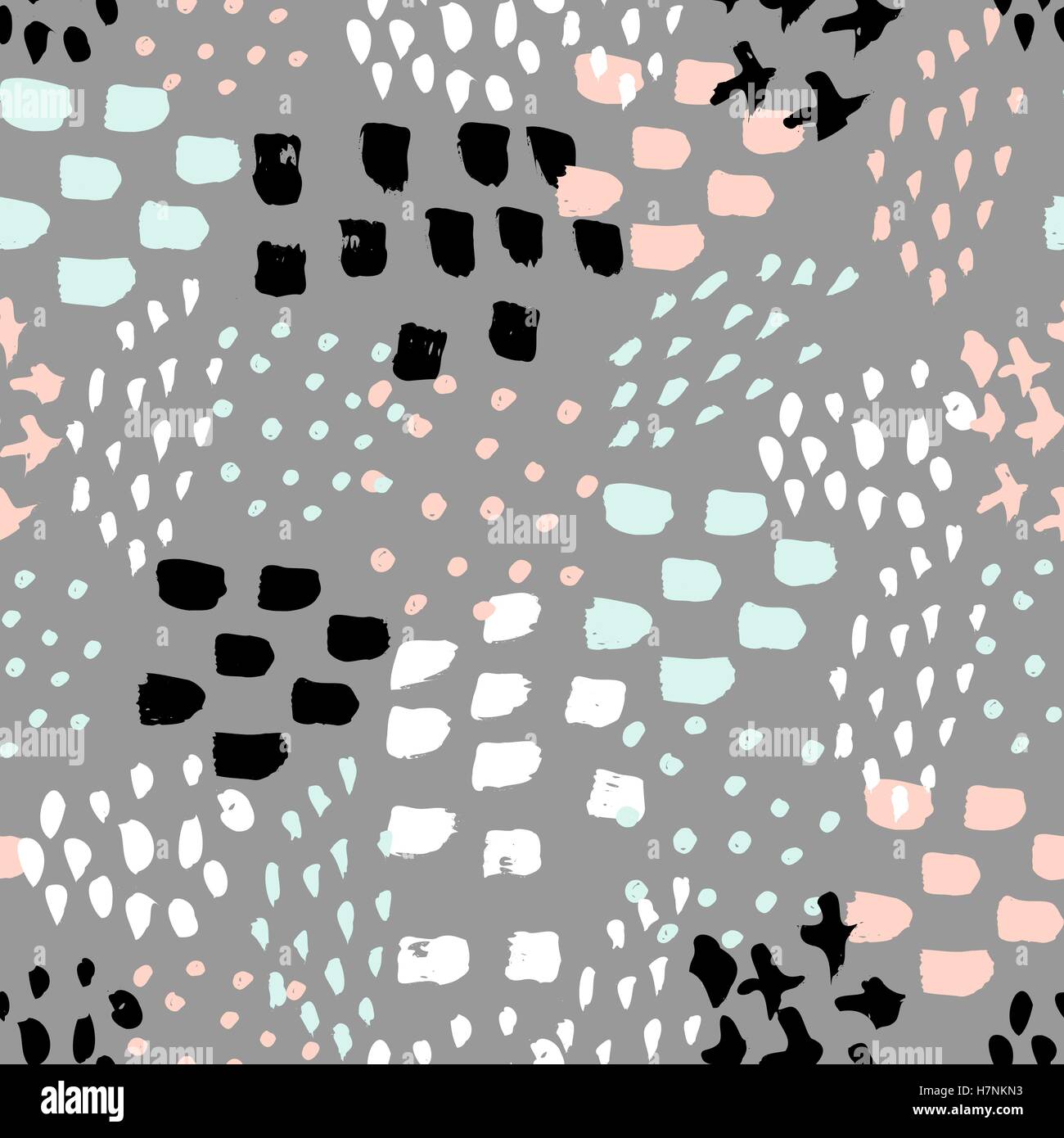 Seamless repeating pattern with abstract brush strokes in black, pastel ...
