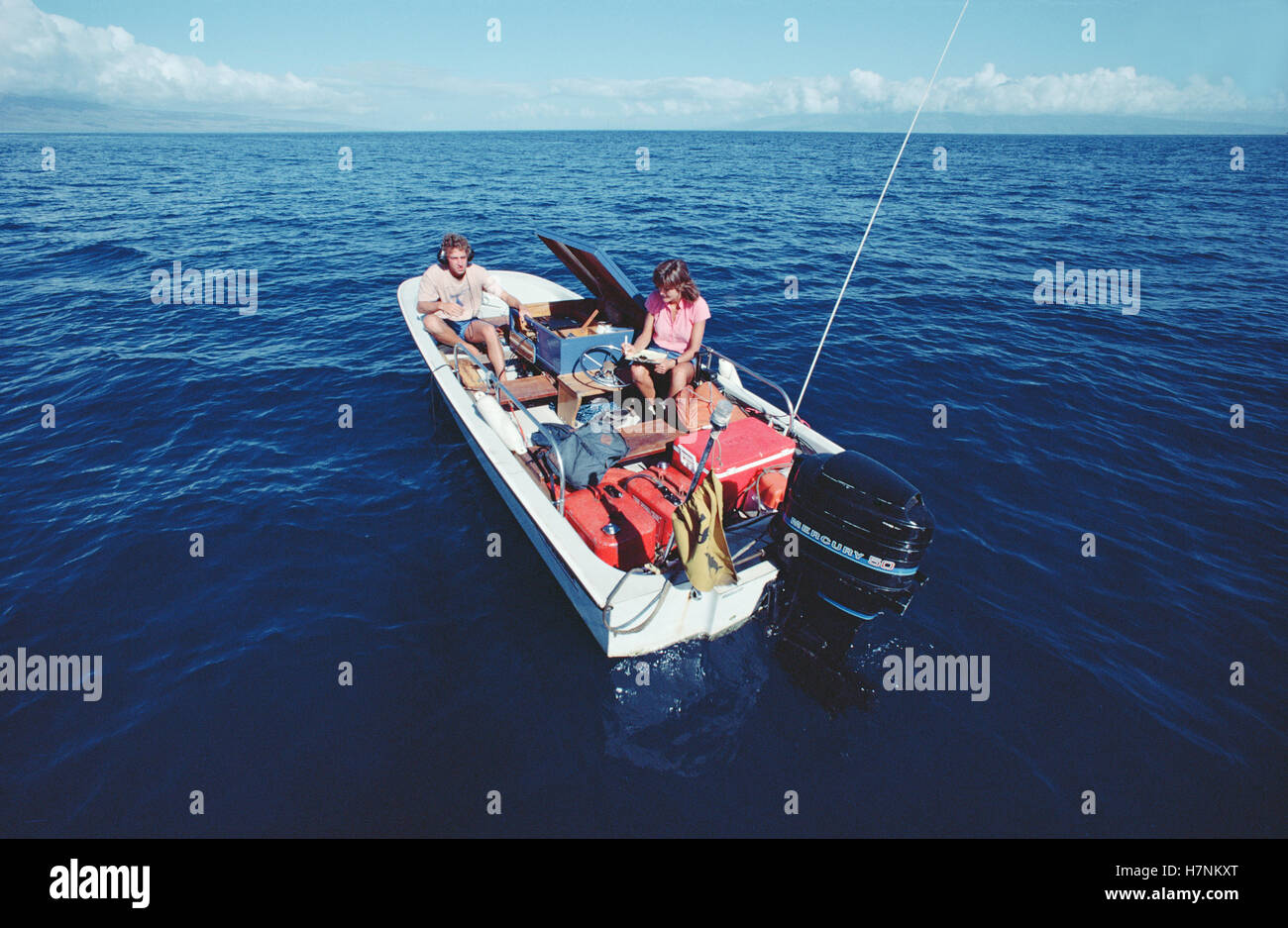 Researchers Greg and Beth Matthews recording Humpback Whale songs in ...