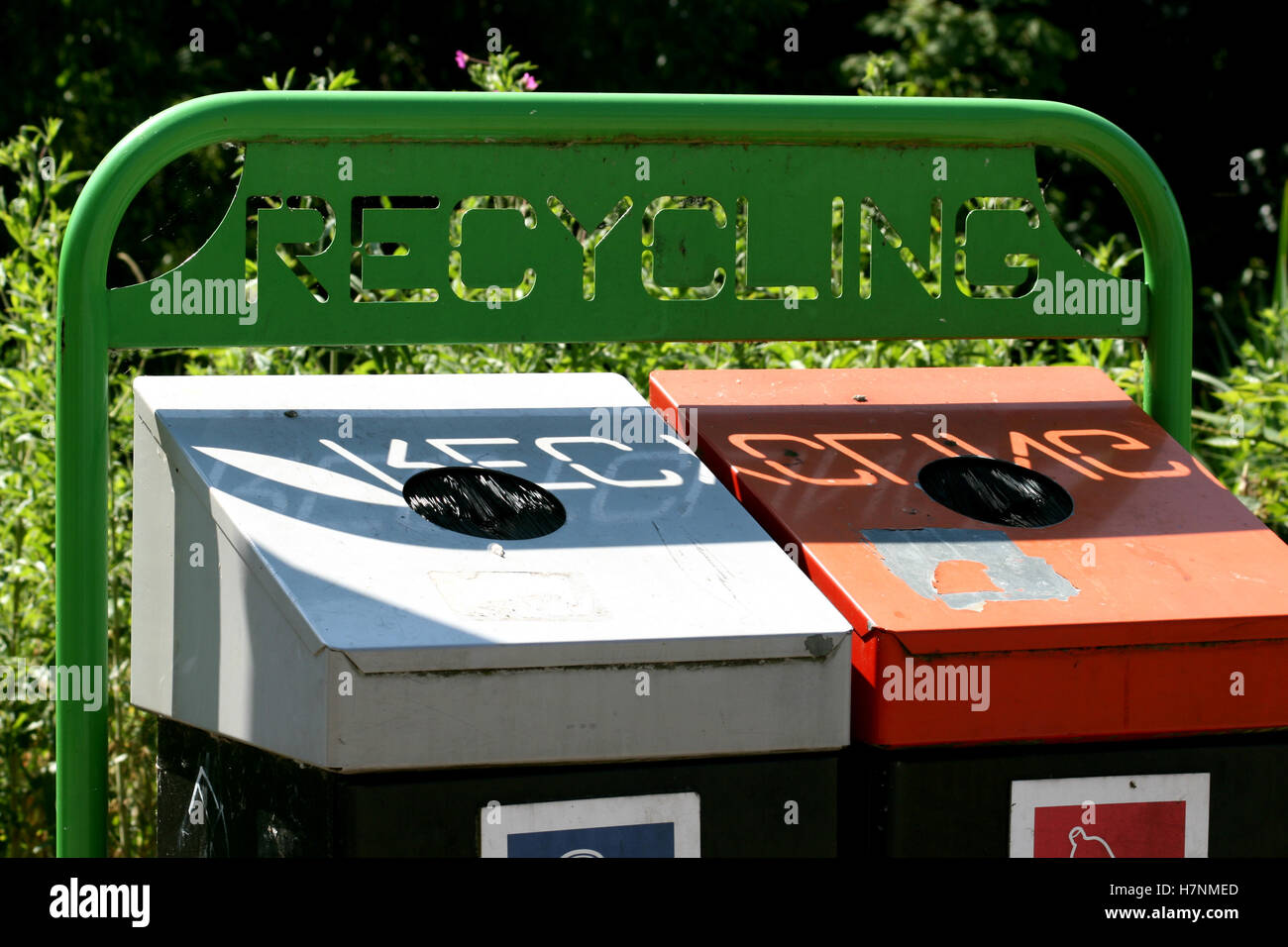 Waste recycling collection point, Chelmsford Stock Photo - Alamy