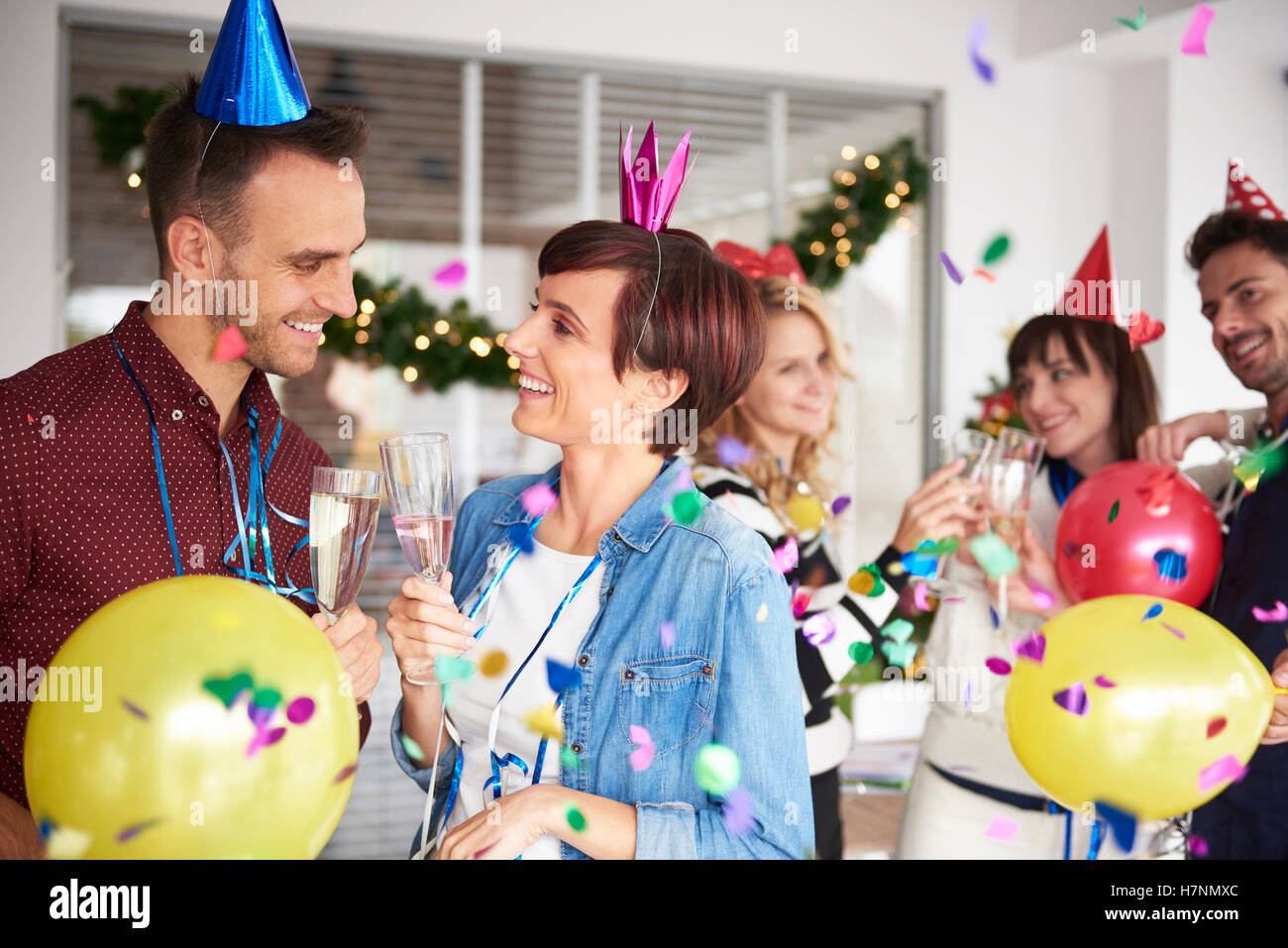 New Years Eve in the office Stock Photo - Alamy