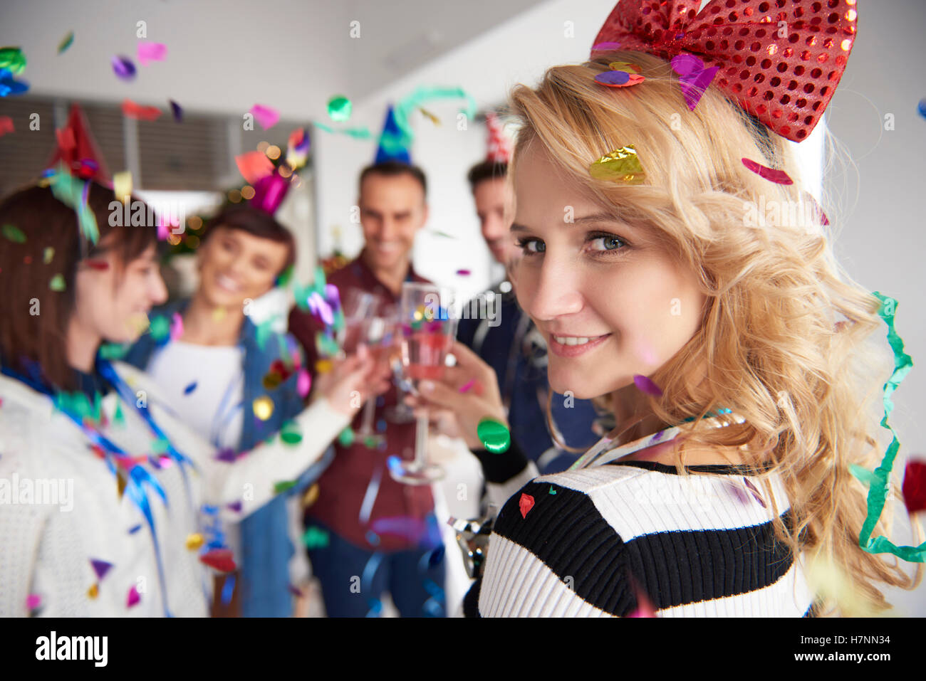 With coworkers at the office party Stock Photo - Alamy