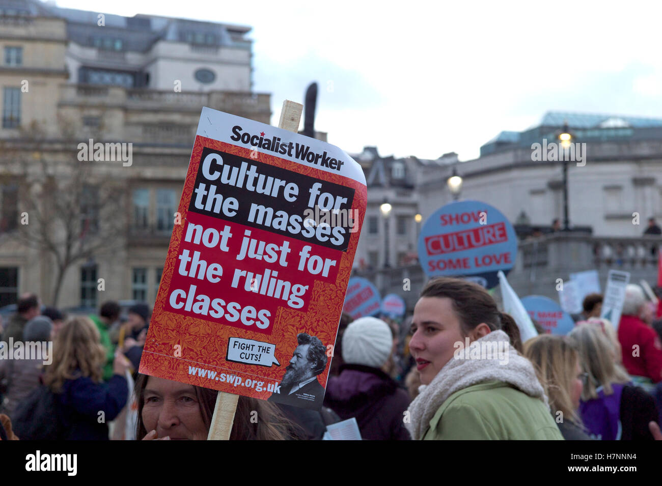Culture for the masses demonstration in London Trafalgar Square Stock ...