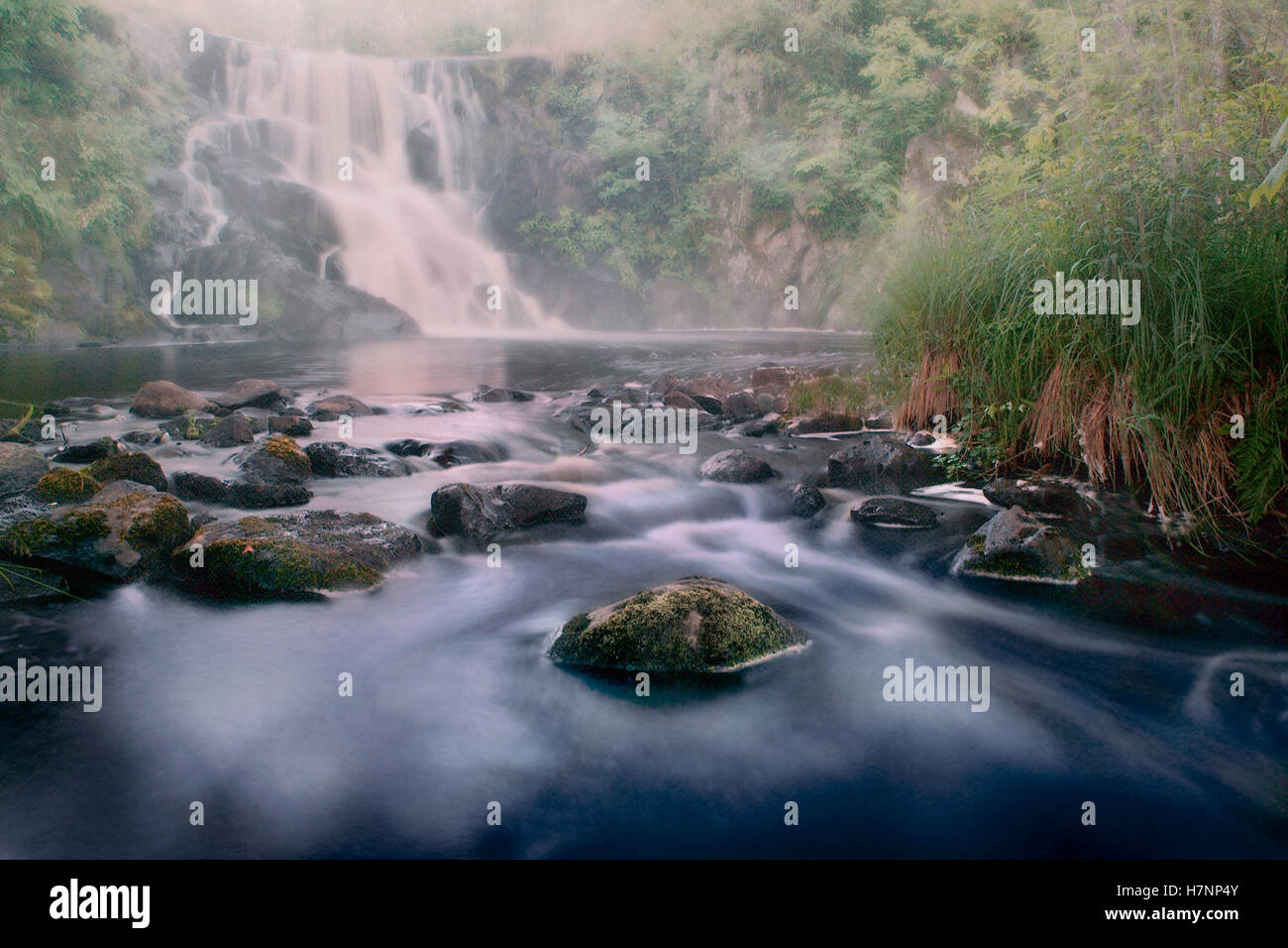 Creek and waterfall, Northwoods, Minnesota Stock Photo - Alamy