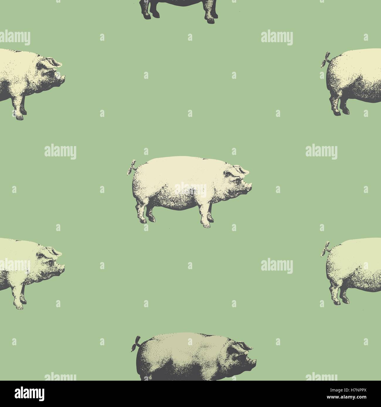 Seamless vector pattern wits pigs, hand drawn illustration Stock Vector ...