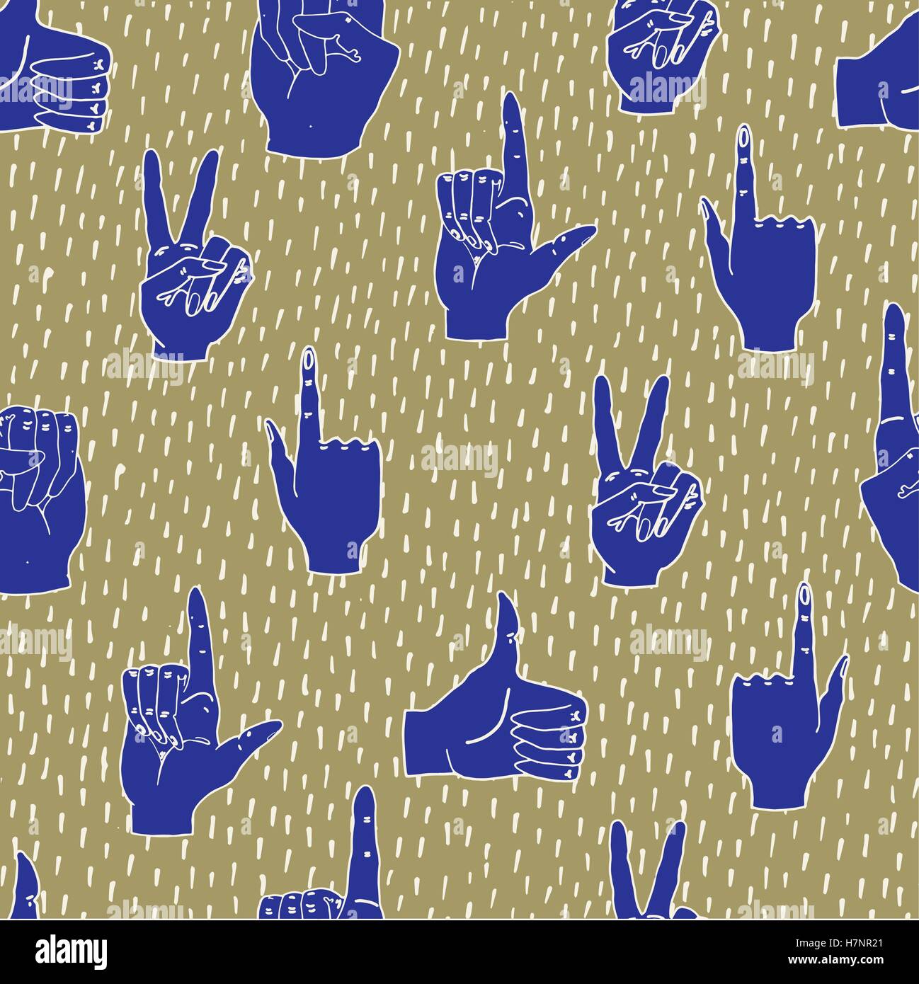 Seamless pattern with various hands gestures, showing direction Stock ...