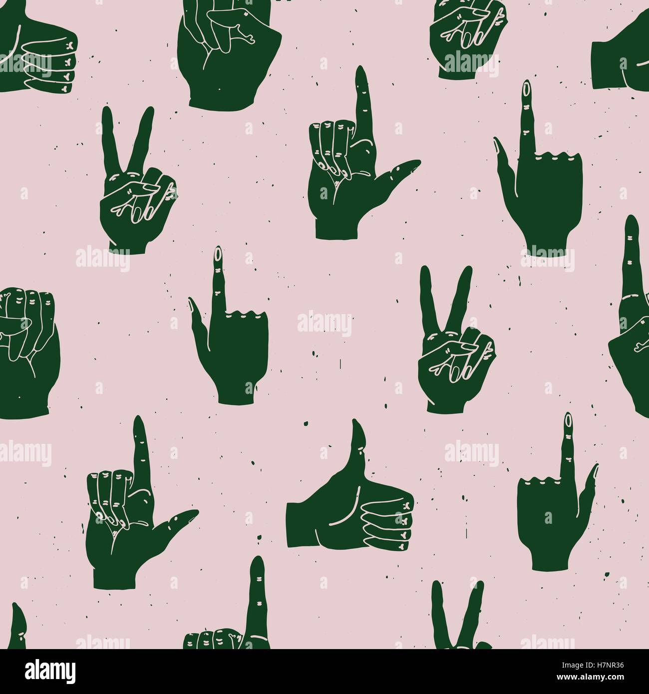 Seamless pattern with various hands gestures, showing direction Stock ...