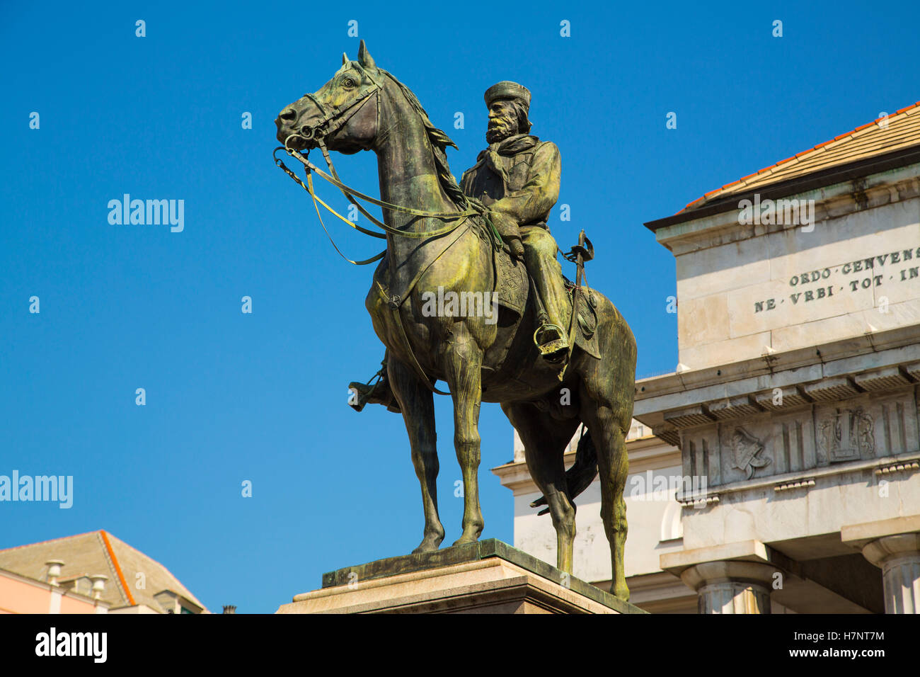 Garibaldi Statue & Carlo Felice Theater, Opera Theater. Historic center ...