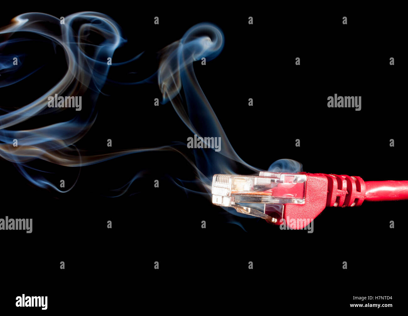 Red network connection so fast it is smoking Stock Photo - Alamy