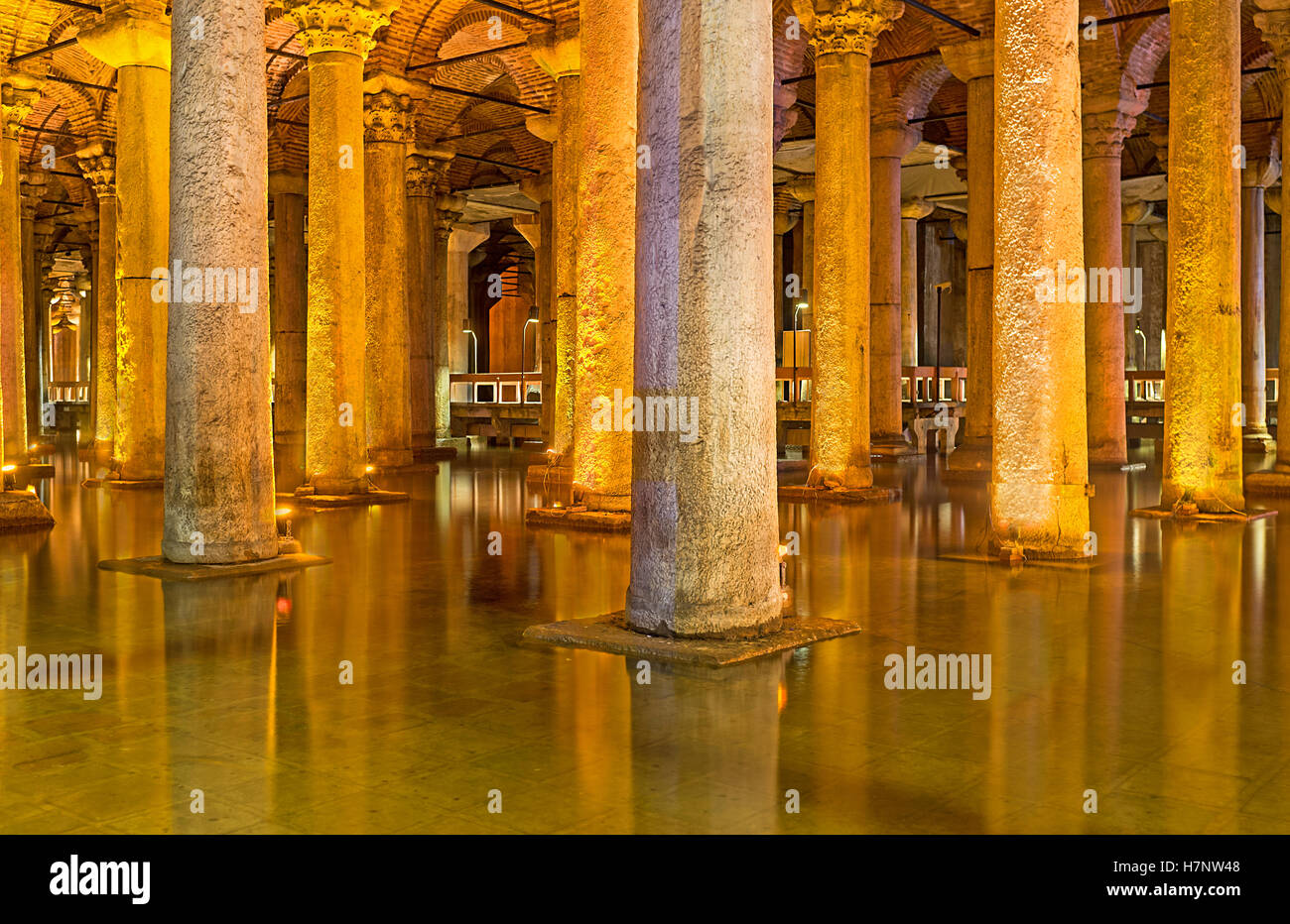 The ancient Basilica Cistern is the waterproof receptacle for holding ...