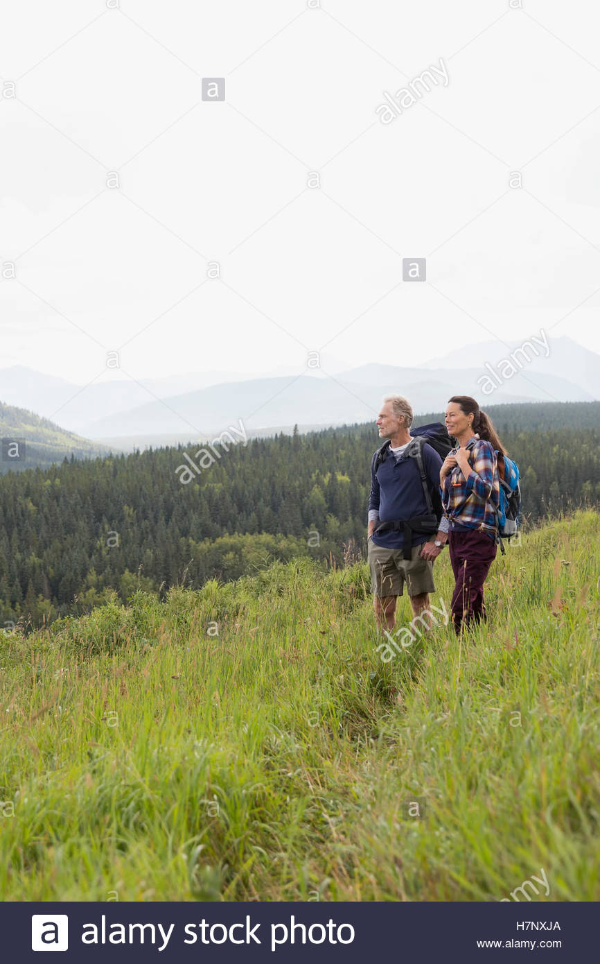 Two seniors hiking hi-res stock photography and images - Alamy