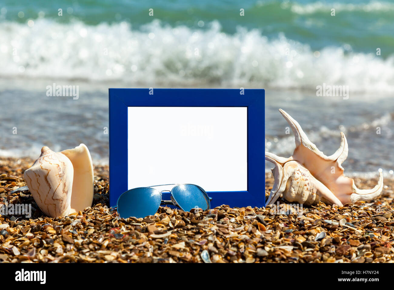 photo frame on the beach, photography on the beach, sea shells, beach ...