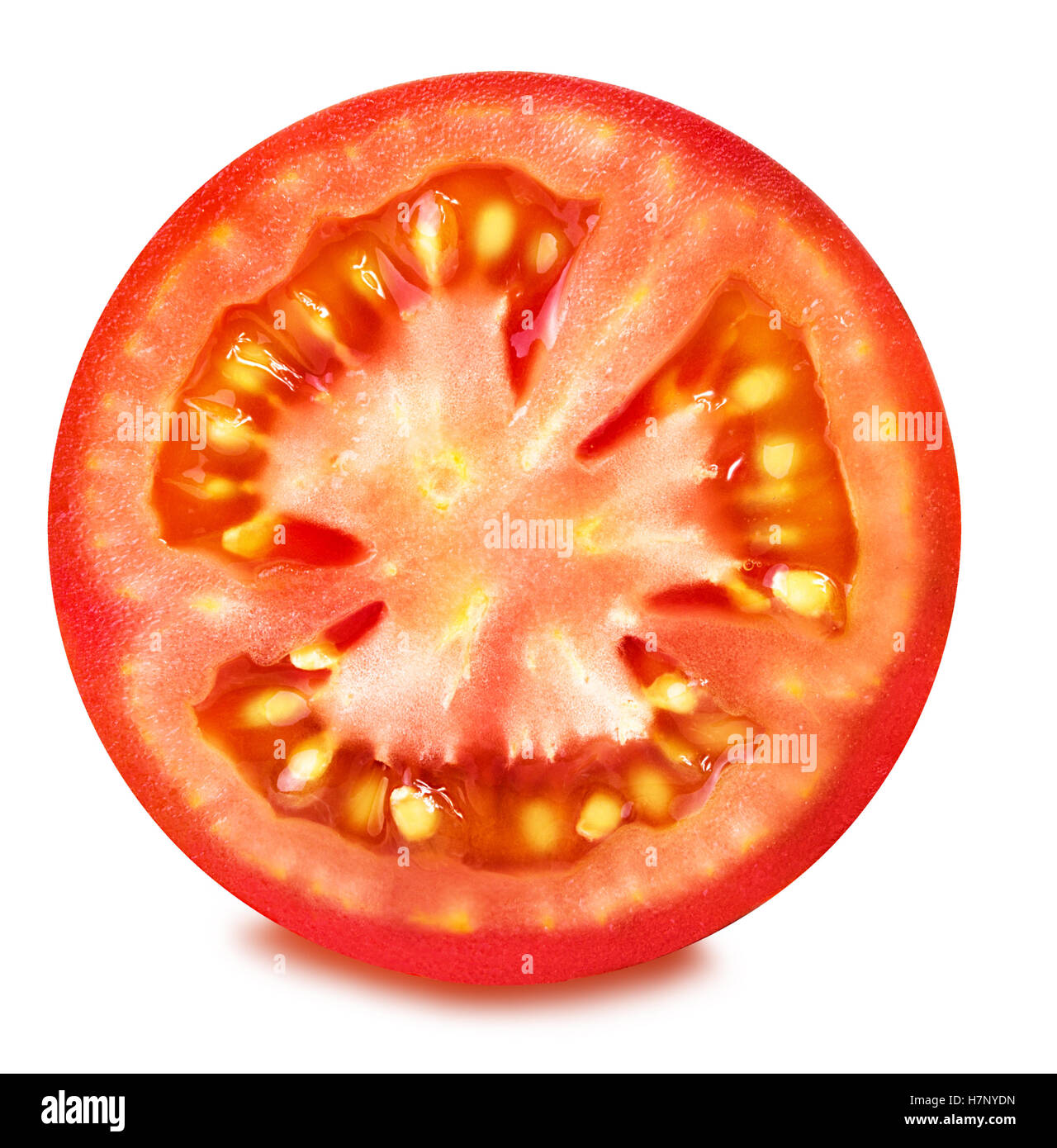 Tomato slice isolated on white background Stock Photo - Alamy