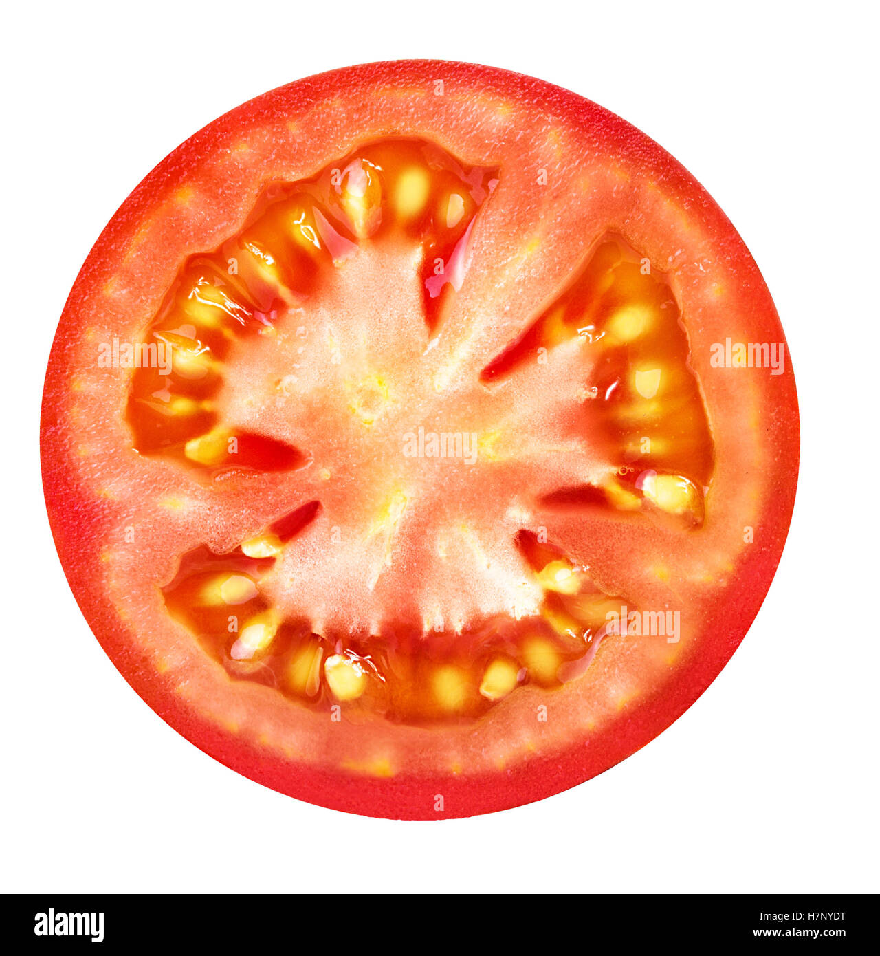 Tomato slice isolated on white background Stock Photo - Alamy