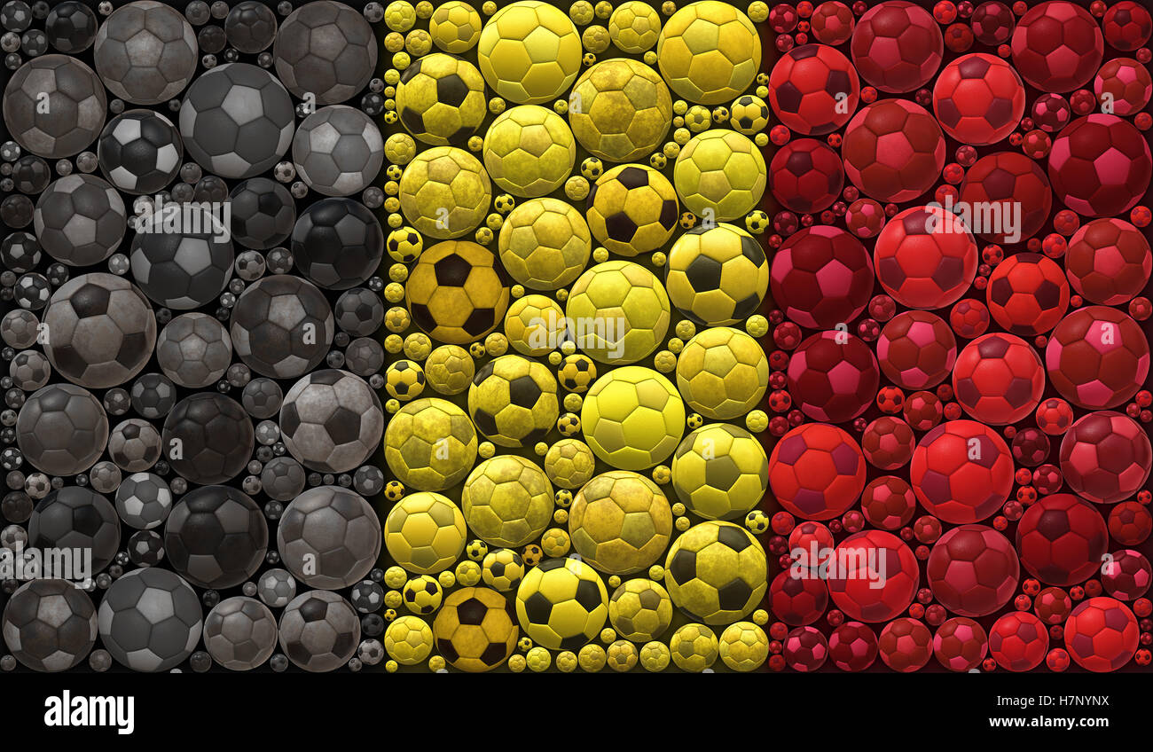 National Flag of the Kingdom of Belgium Soccer Balls Mosaic ...