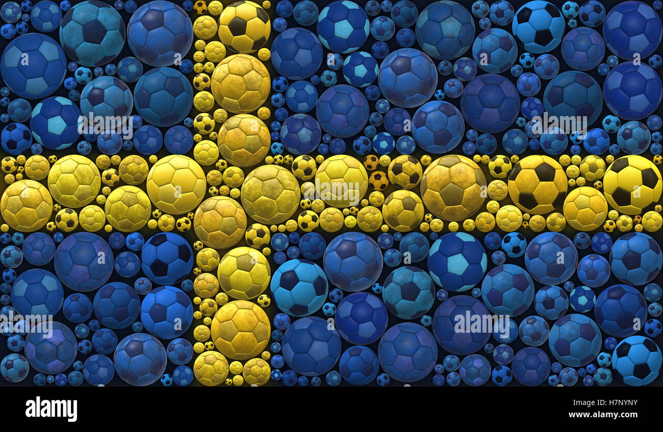 National Flag of the Kingdom of Sweden Soccer Balls Mosaic Illustration ...