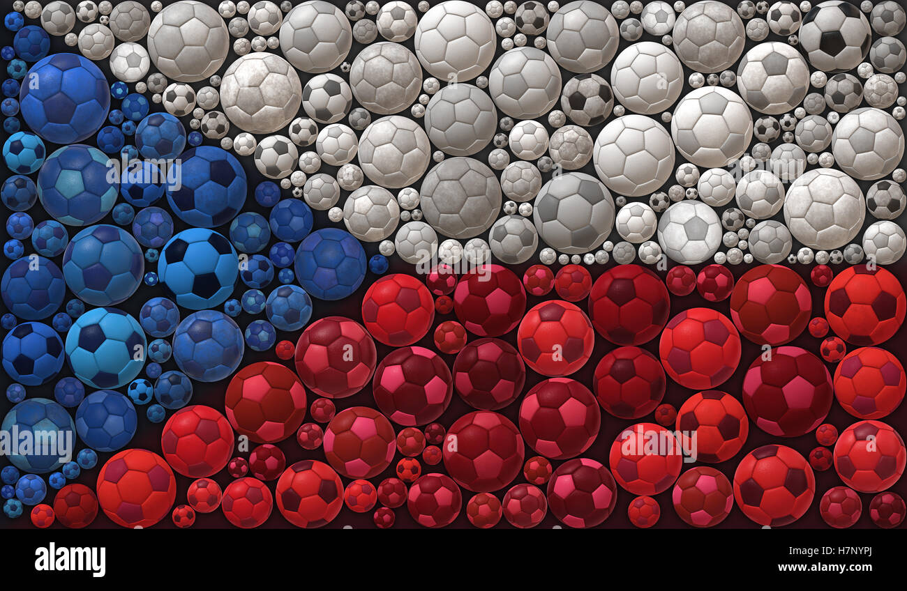 National Flag of The Czech Republic Soccer Balls Mosaic Illustration ...