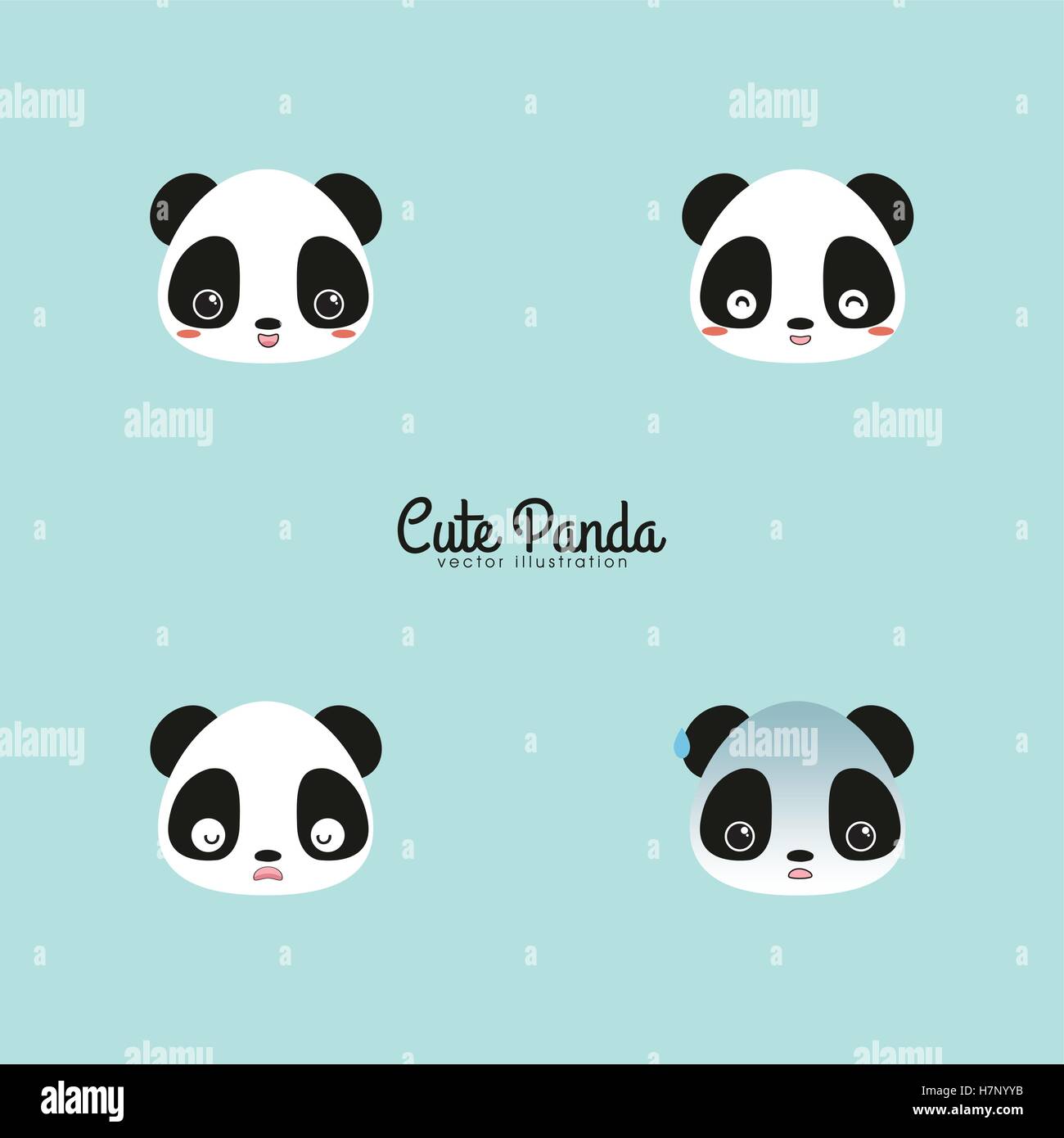 Cute panda faces Stock Vector Image & Art - Alamy