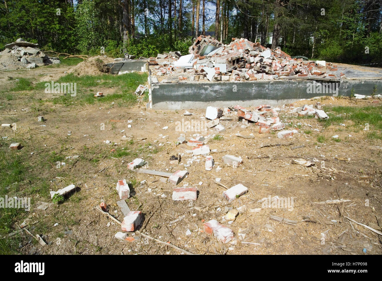 demolished house foundation, Finland Stock Photo - Alamy