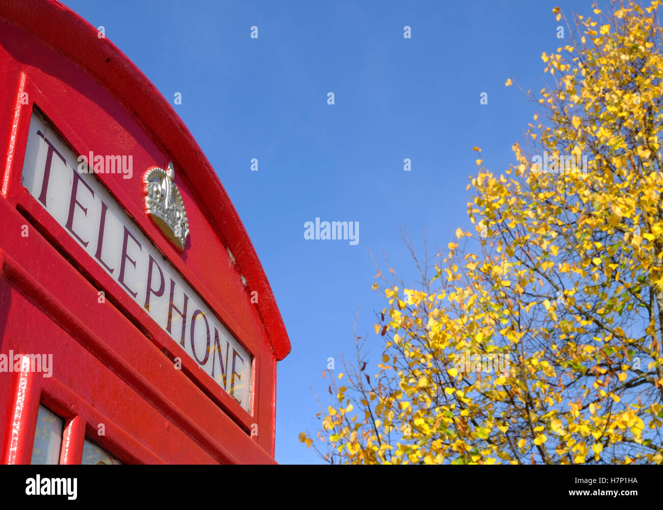 Autumn telephone box hi-res stock photography and images - Alamy
